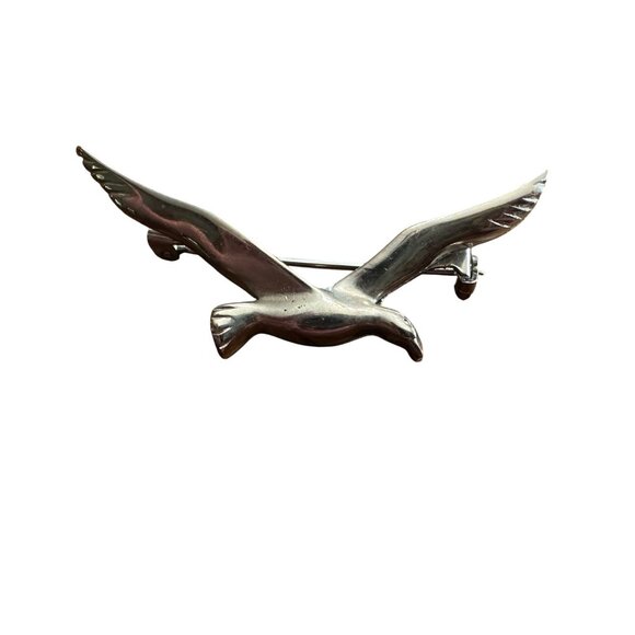 Estate | Jewelry | Vintage Brooch Bird Seagull Flight Silver Tone Pin ...